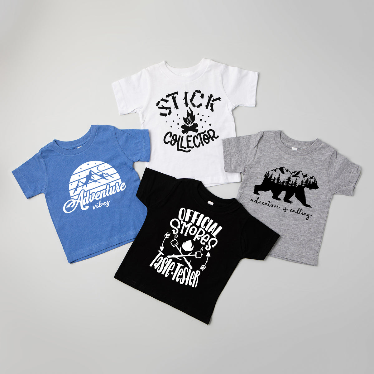 "STICK COLLECTOR" Kids Camping-Themed T-shirts – 2TroubleBoys