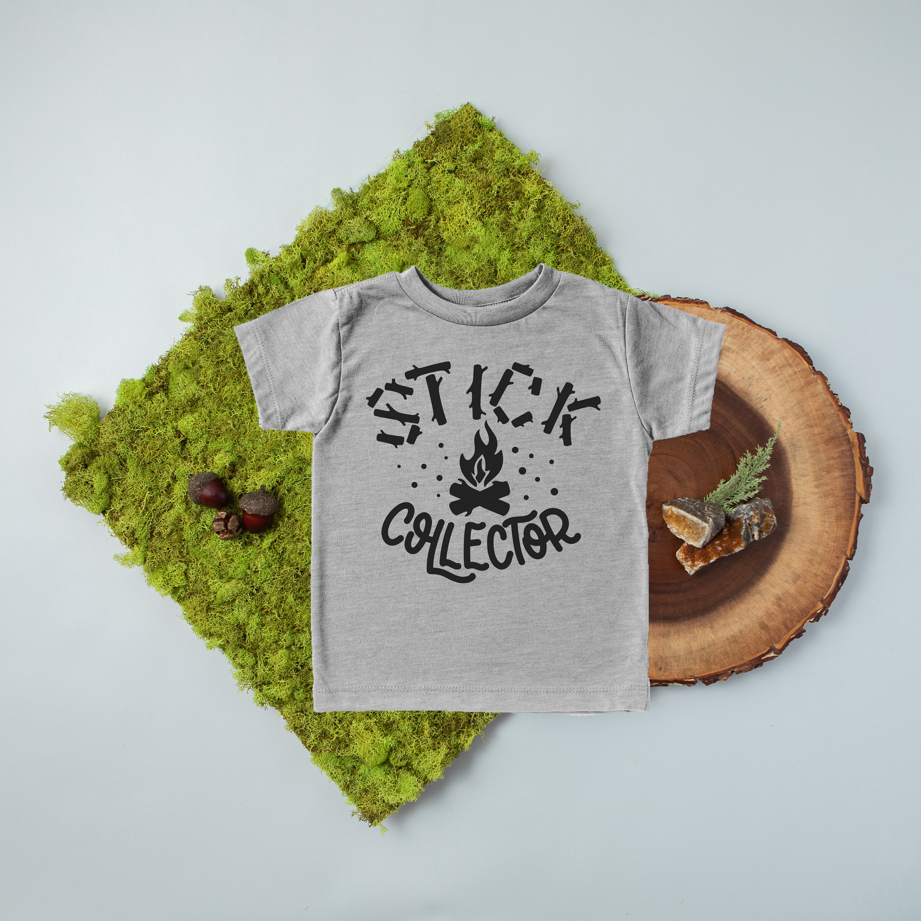 "STICK COLLECTOR" Kids Camping-Themed T-shirts – 2TroubleBoys